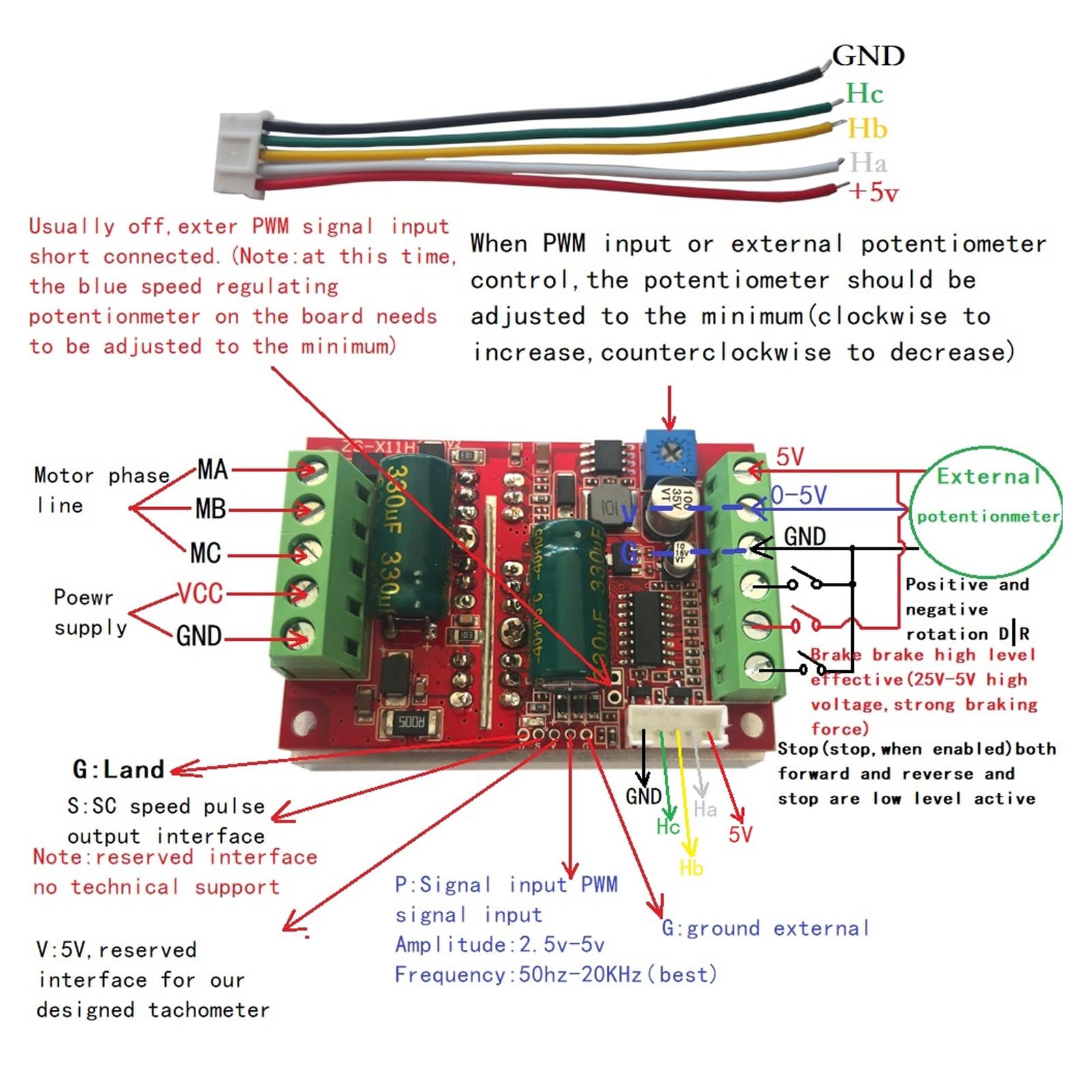 Mua DC6-60V 400W BLDC Three-Phase Brushless Motor Controller PWM Motor ...