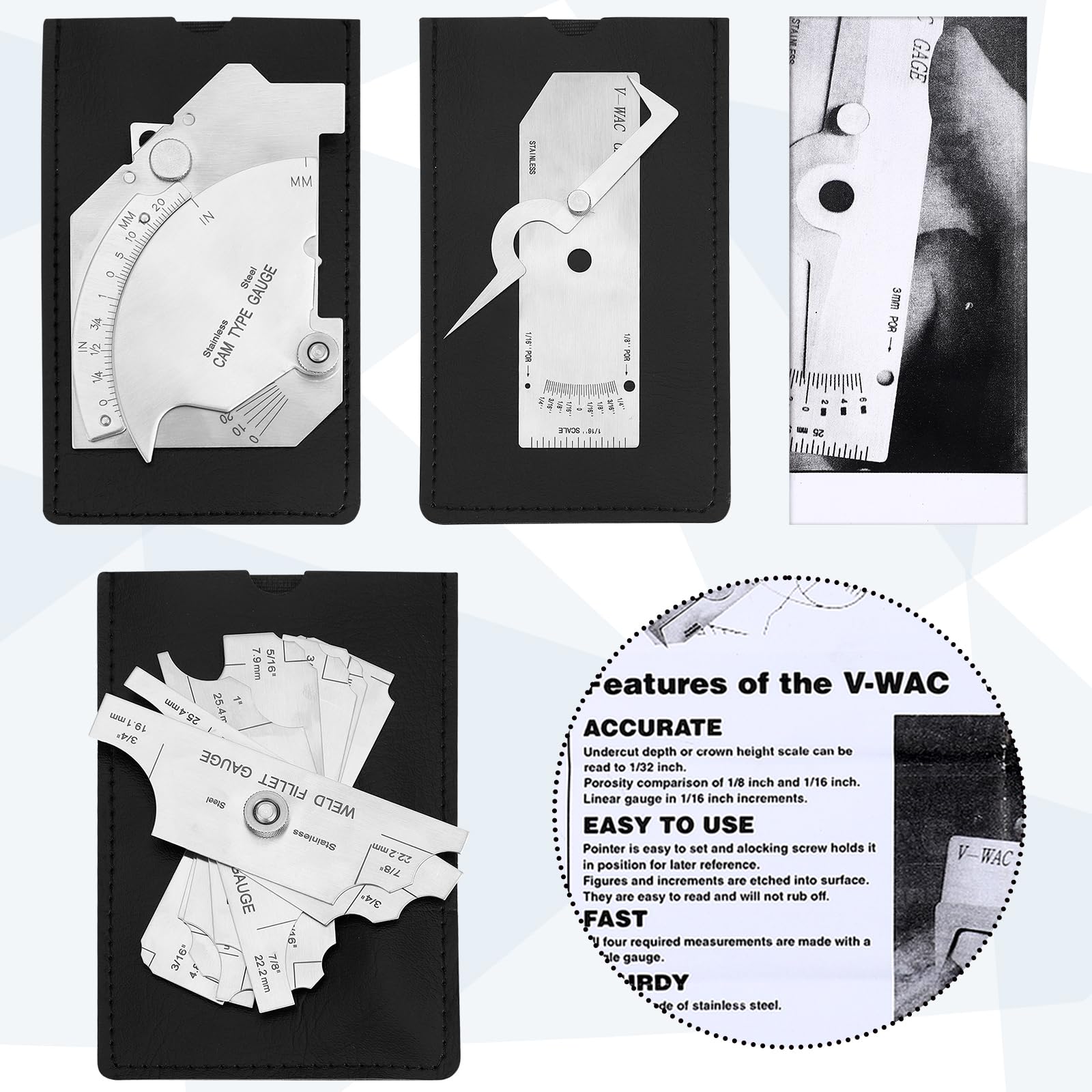 Mua Set of 3 Gauge Kit Included 7 Piece Fillet Weld Gauge Gage Set ...