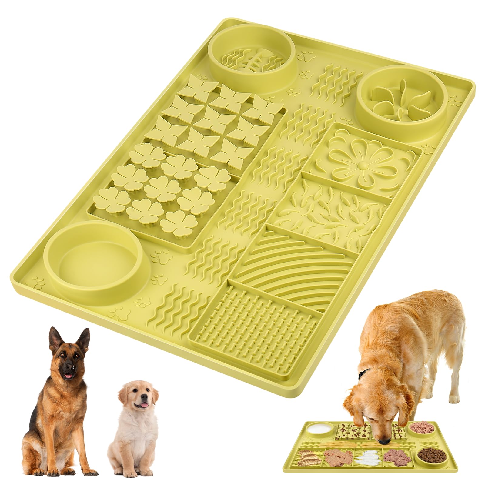 31.5" x 20" Large Multi-Function Dog Food Mat,Silicone Dog Lick Mat ...