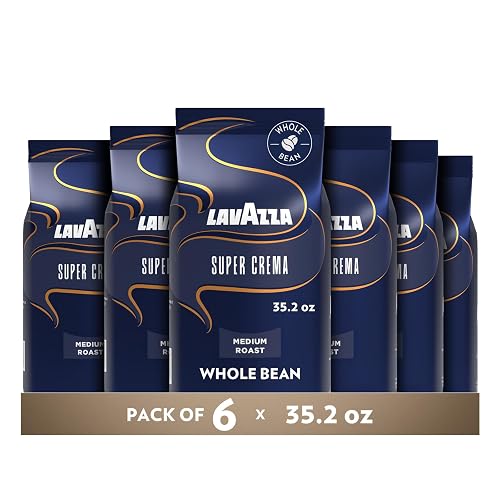 Lavazza Super Crema Whole Bean Coffee, Medium Espresso Roast, Arabica ...