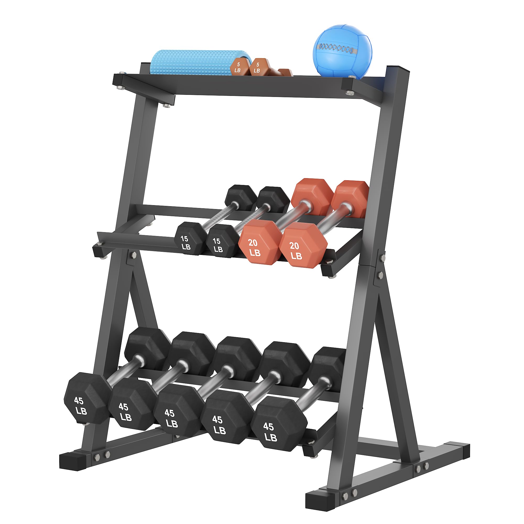Cofiyard Dumbbell Rack,3 Tier Weight Rack for Home Gym, Heavy Duty ...