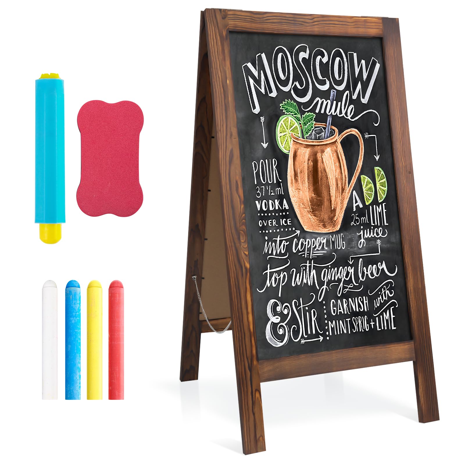 JEFURE A Frame Chalkboard Sign, 40" x 20" Extra Large Sidewalk Sign ...
