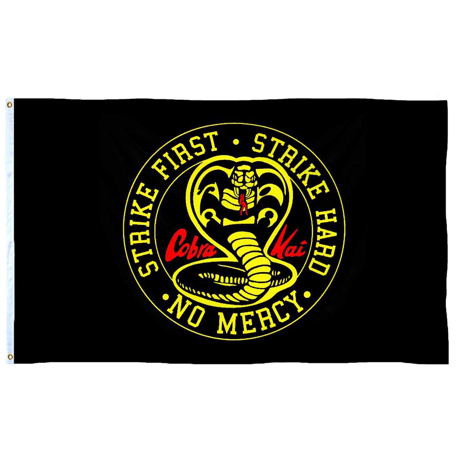 Cobra Kai Flag 3x5 Outdoor Indoor- Cobra Kai Strike First Strike Hard ...