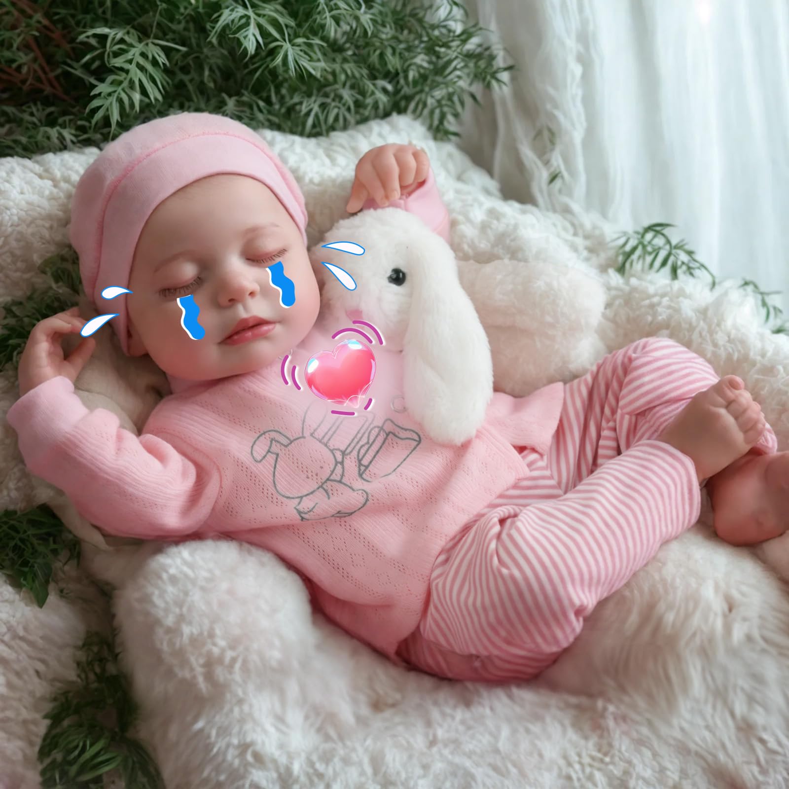 BABESIDE Realistic Baby Doll with Heartbeat Loulou, 20 inch Handmade ...