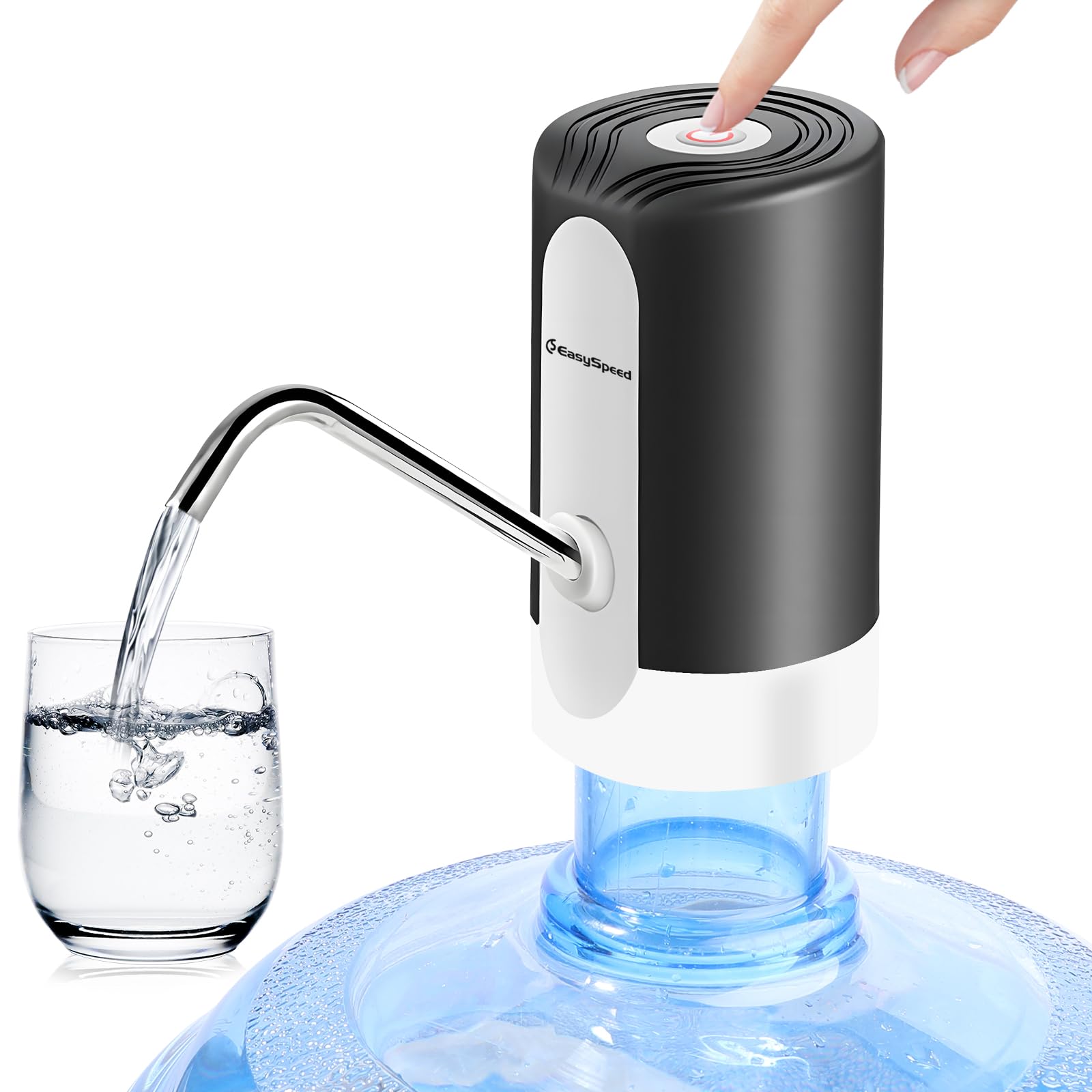 EASYSPEED Water Dispenser for 5 Gallon Bottle, Portable USB Charging ...