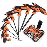 HORUSDY 18-Piece T-Handle allen wrench set, Inch/Metric Long Arm Ball End Hex Key Wrench Set, MM ...