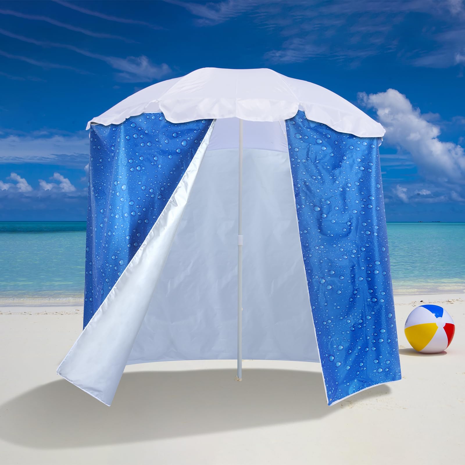 Vincreem 95 Inch Umbrella Sides Folding Shelter Patio Umbrellas Shade ...