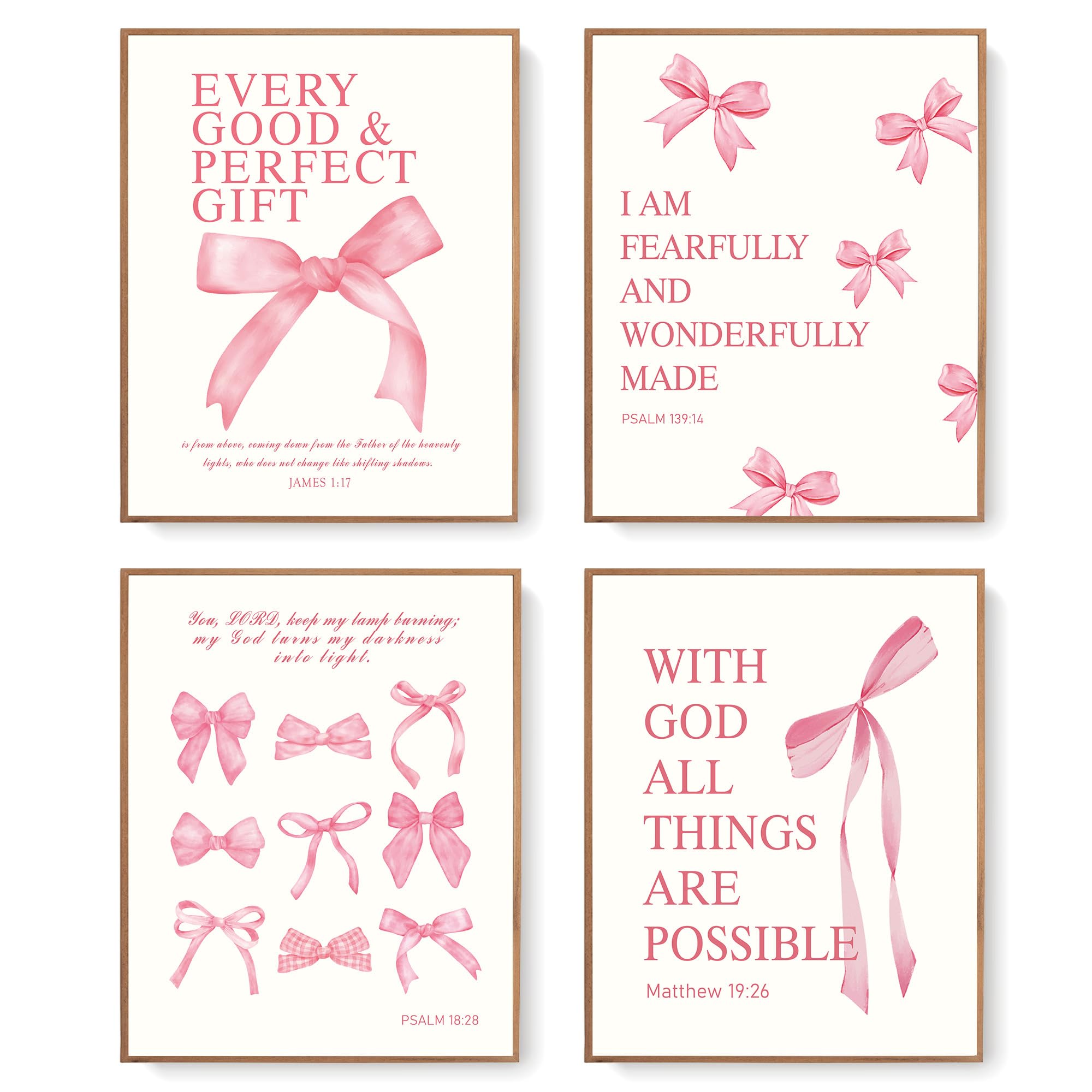 LARTSFRO Coquette Pink Bow Wall Art Decor Posters, Pink Bow Room ...