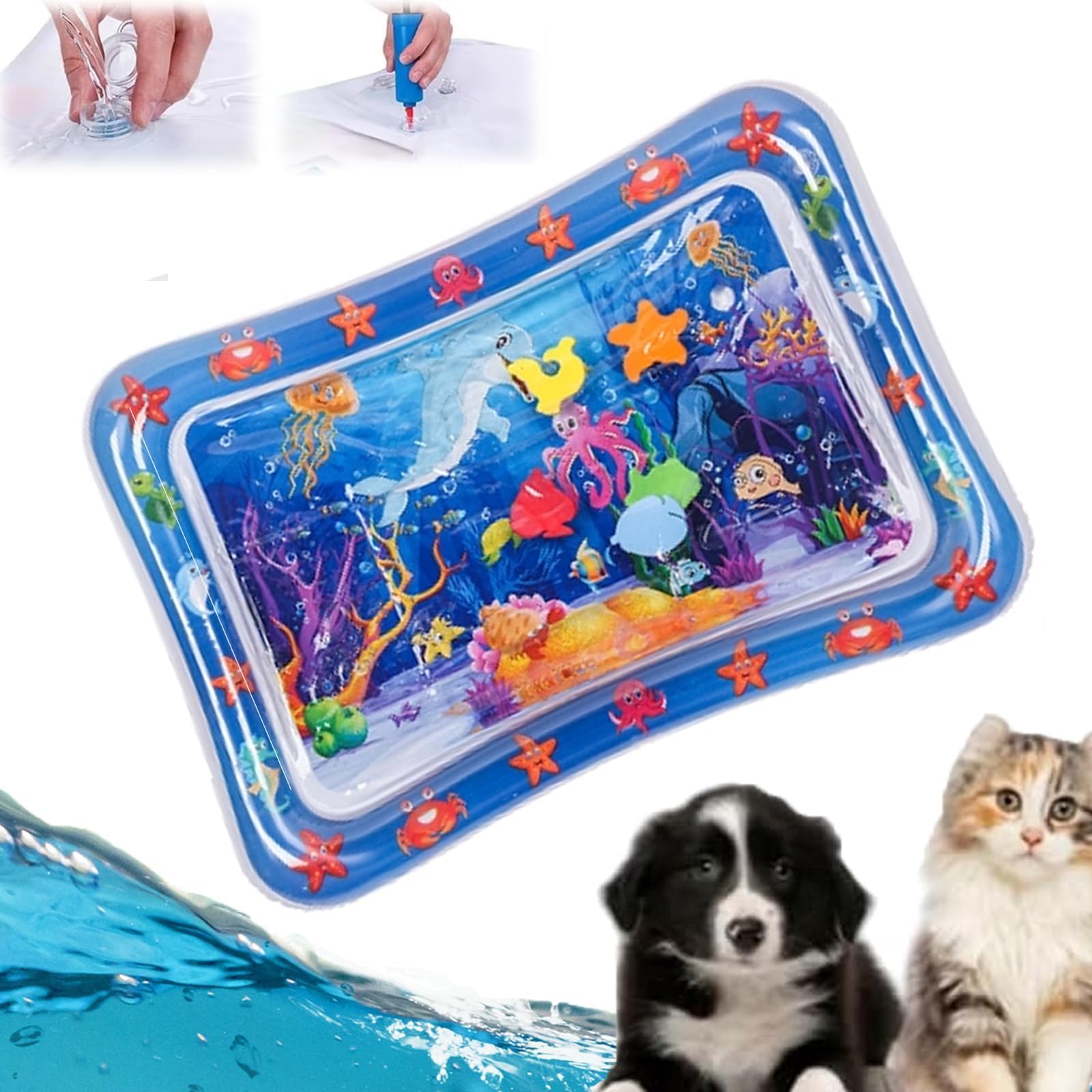 Thickened Sensory Water Playmat for Cats, Water Sensory Playmat with ...