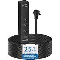 Amazon.com: Flat Plug Extension Cord 25 Ft, NTONPOWER Ultra Thin Flat ...