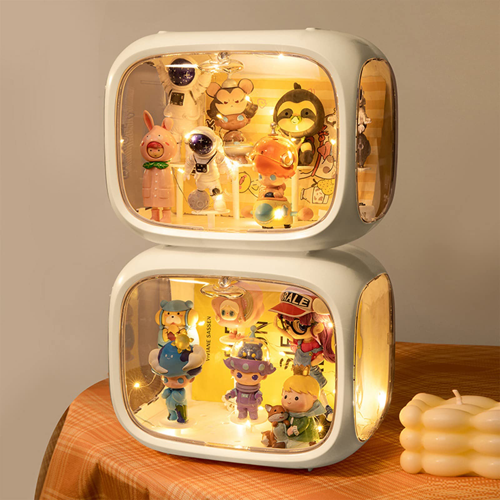 Mua Display case for Figures with Light Adjustable Display Stand Clear ...