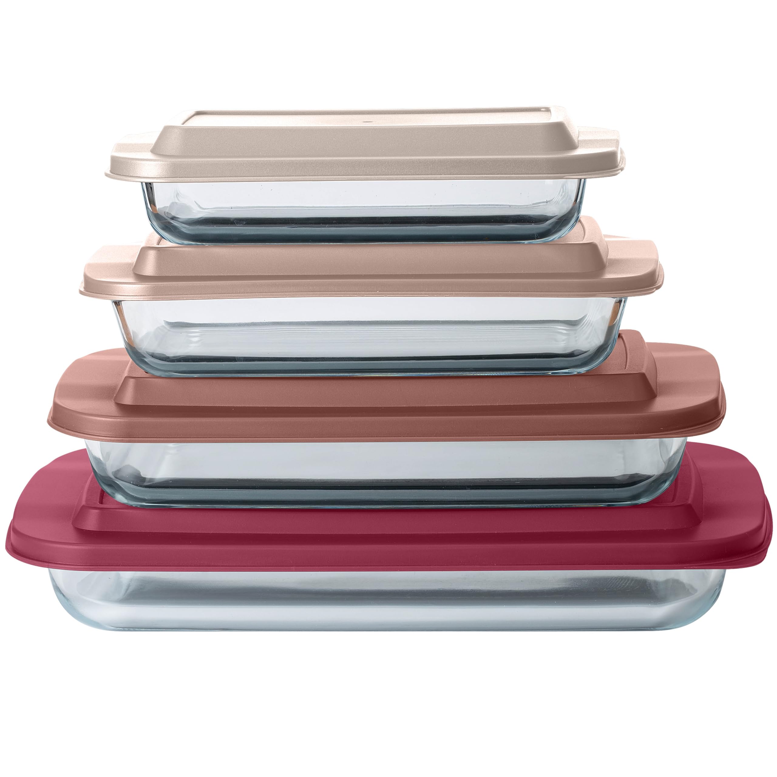 COOK WITH COLOR 8 PC. Glass Baking Dish Set with Lids - Deep Casserole ...