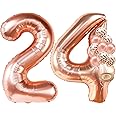 Amazon.com: KatchOn, Rose Gold 24 Balloon Numbers - 40 Inch | 24 ...
