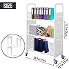 Hasopy Rolling Library Book Cart, 200LBS Library Cart with 4 Lockable ...