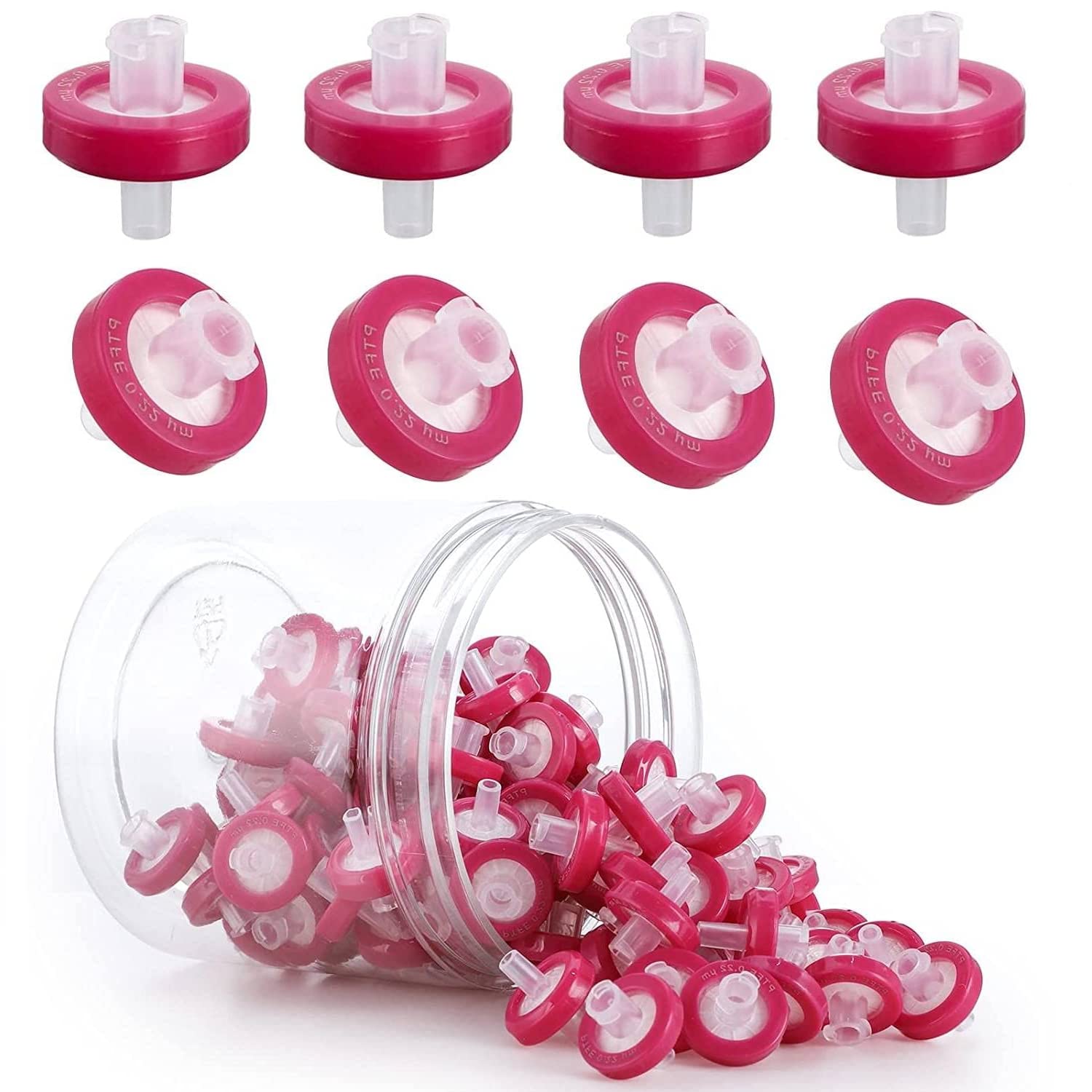 Mua 100 Pack Syringe Filter PTFE Hydrophobic 0.22um Membrane 13mm Pore ...