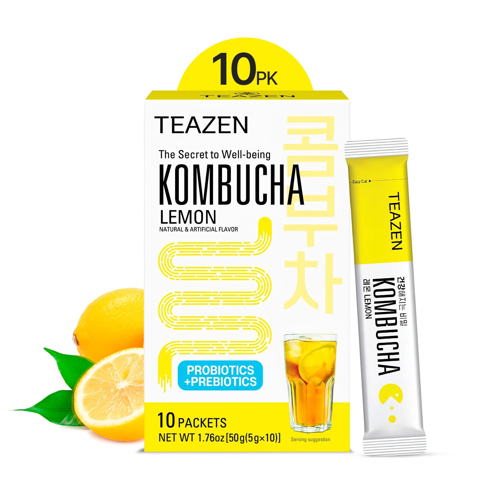 Mua Lemon Kombucha Tea, Sugar Free, Sparkling Fermented Powdered Mix ...