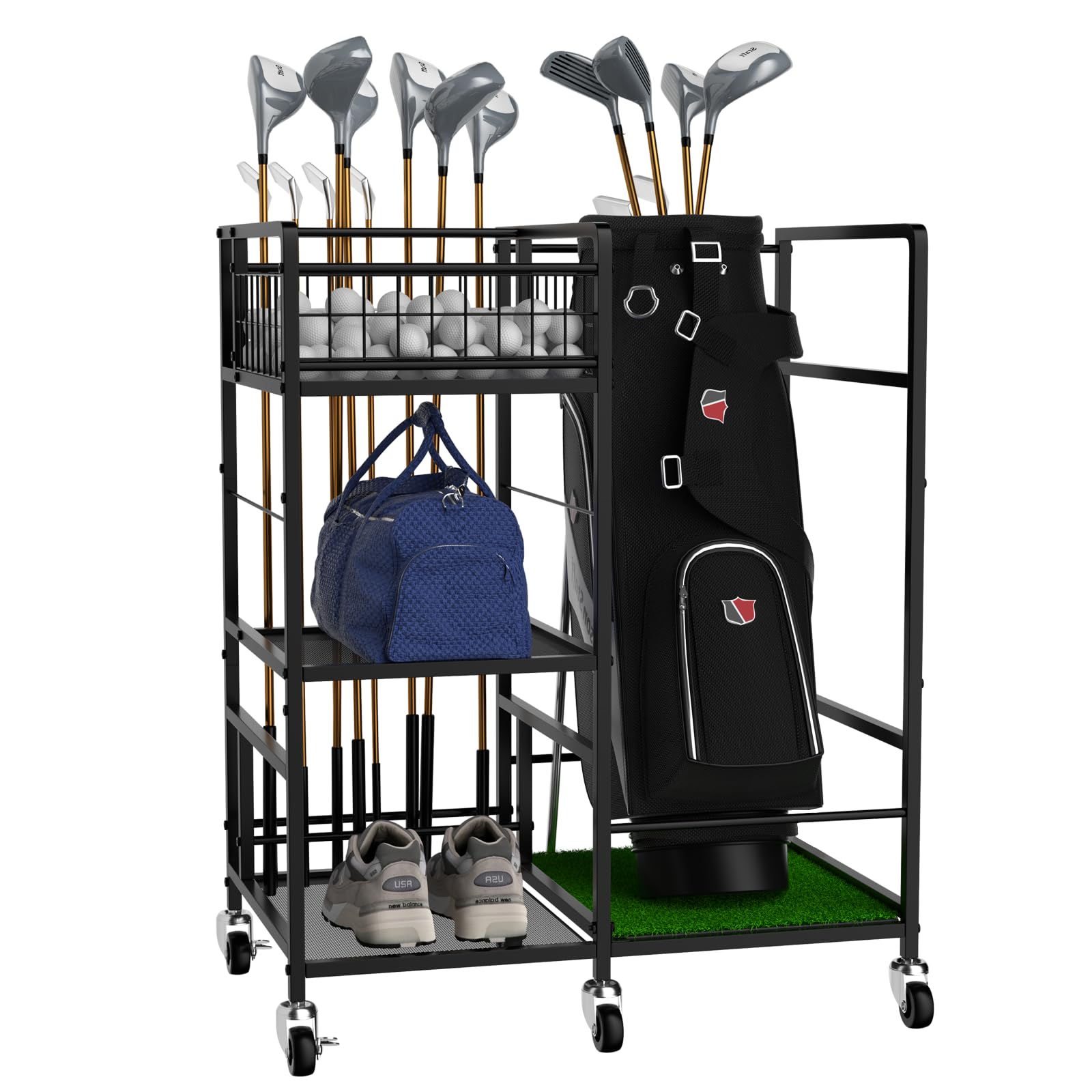Golf Bags Storage Garage Organizer Golf Storage Rack Stand for Golf Bag ...