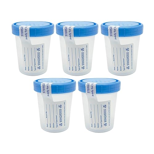 Sterile Specimen Cups with Lids: 4oz Transparent Urine Collection Cup ...