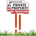 Amazon.com : Large Private Property No Trespassing Sign with Stake ...