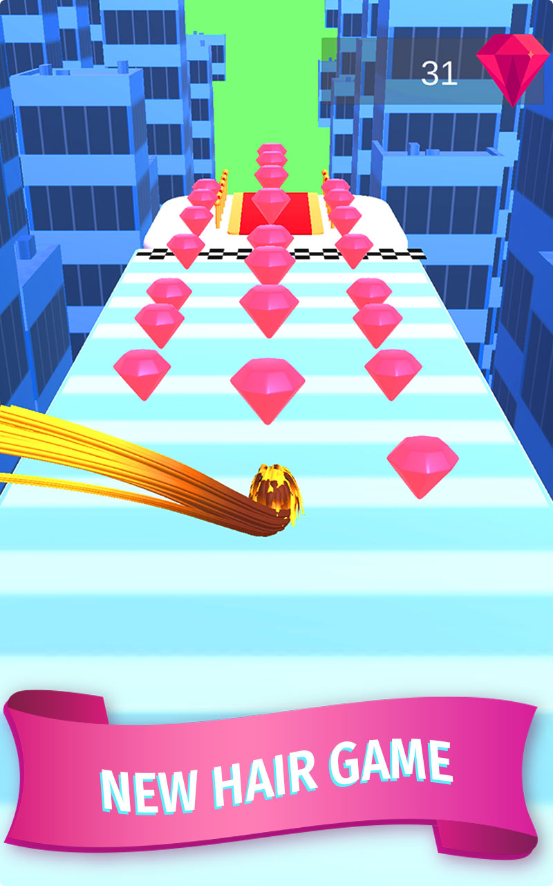 Pony tail Hair wave Flip Challenge 3d giant hair rotate race Longer ...