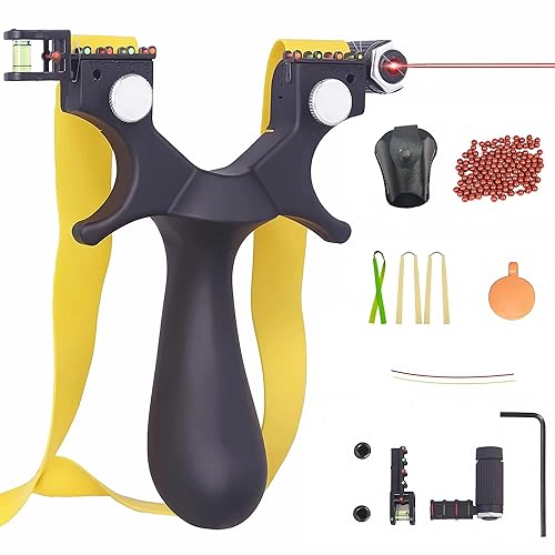 Slingshot, High Precision, Portable with Flat Rubber Bands, Ammo Balls ...