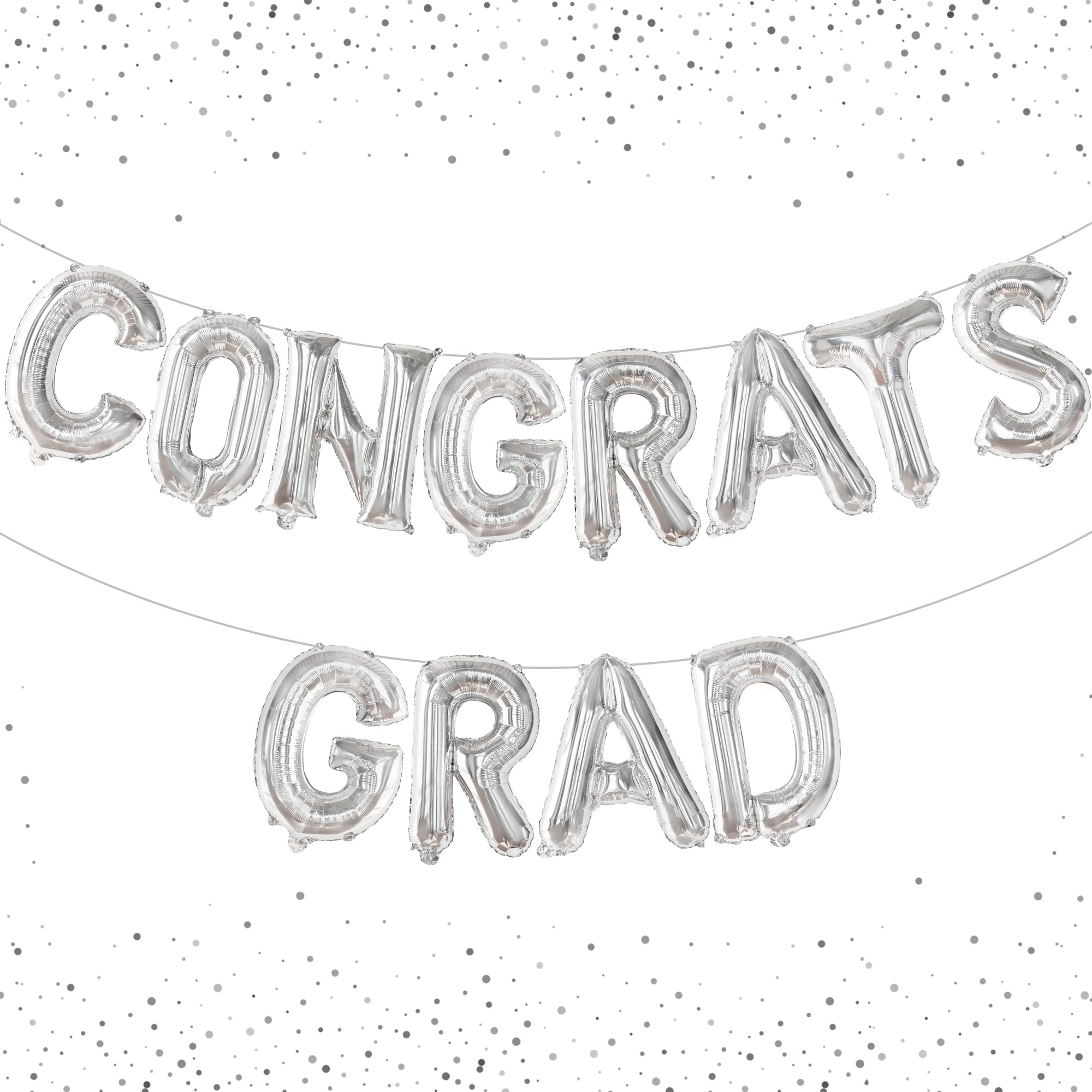KatchOn, Silver Congrats Grad Balloons - 16 Inch | Foil Congrats Grad ...