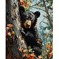 Amazon.com: Paint by Numbers, Bear cub Climbing a Tree, Adult Crafts ...