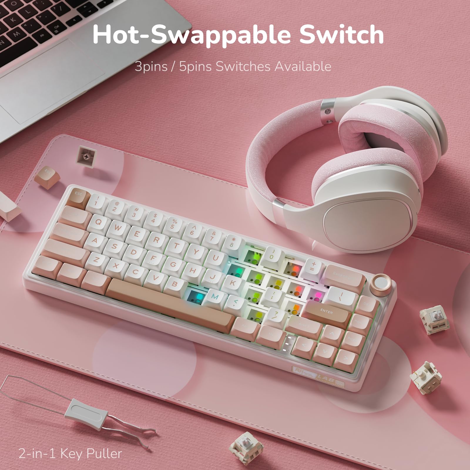 Mua RK ROYAL KLUDGE R65 Wired Mechanical Keyboard with Knob, 60% ...