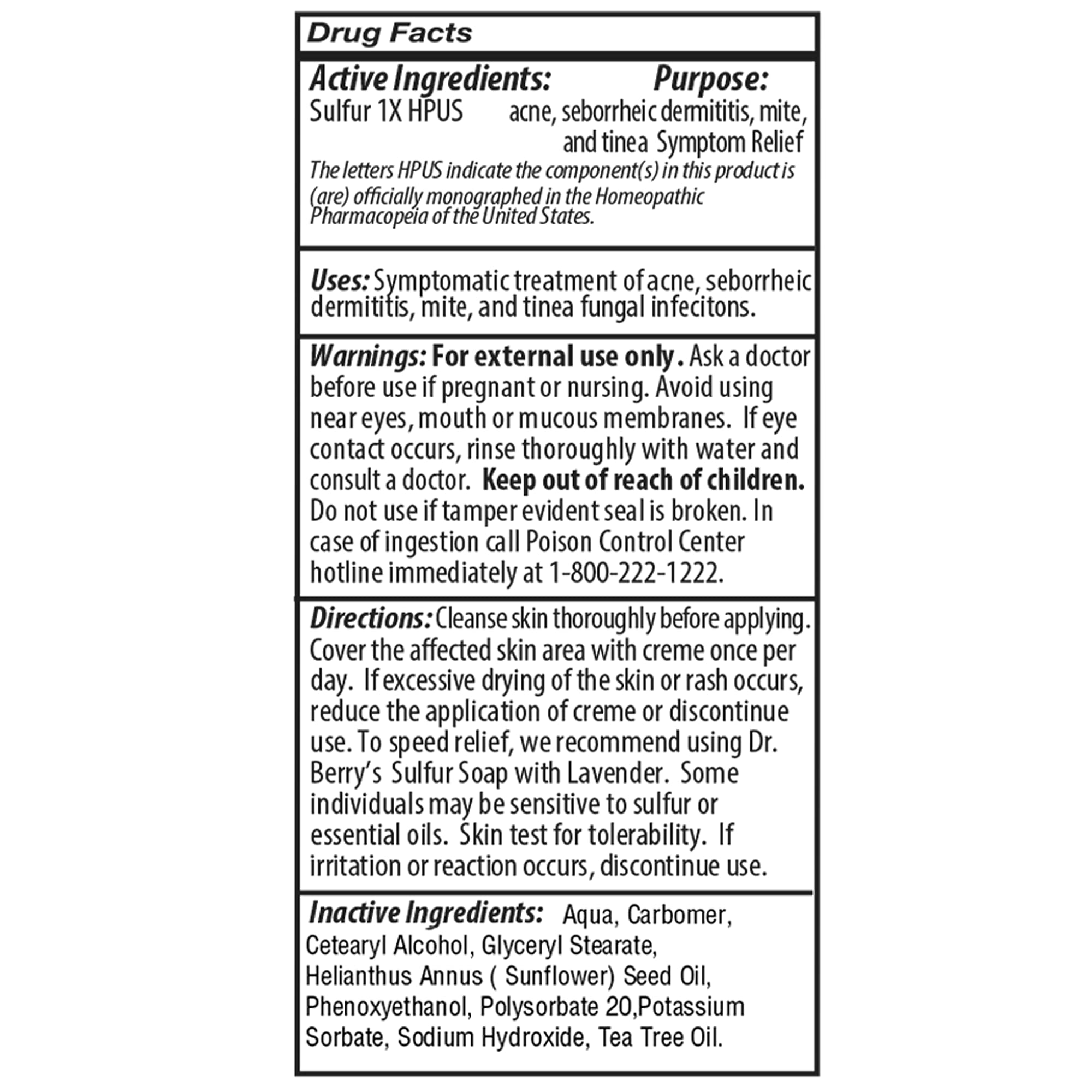 Mua Dr. Berry's Super Sulfur Pack *Itch Relief from Irritated Skin ...