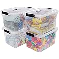 Amazon.com: Hommp 5 Liter Clear Storage Box, 4-Pack Plastic Latching ...