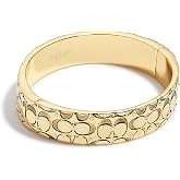 Amazon.com: Coach Women's Signature C Logo Hinged Bangle Bracelet ...