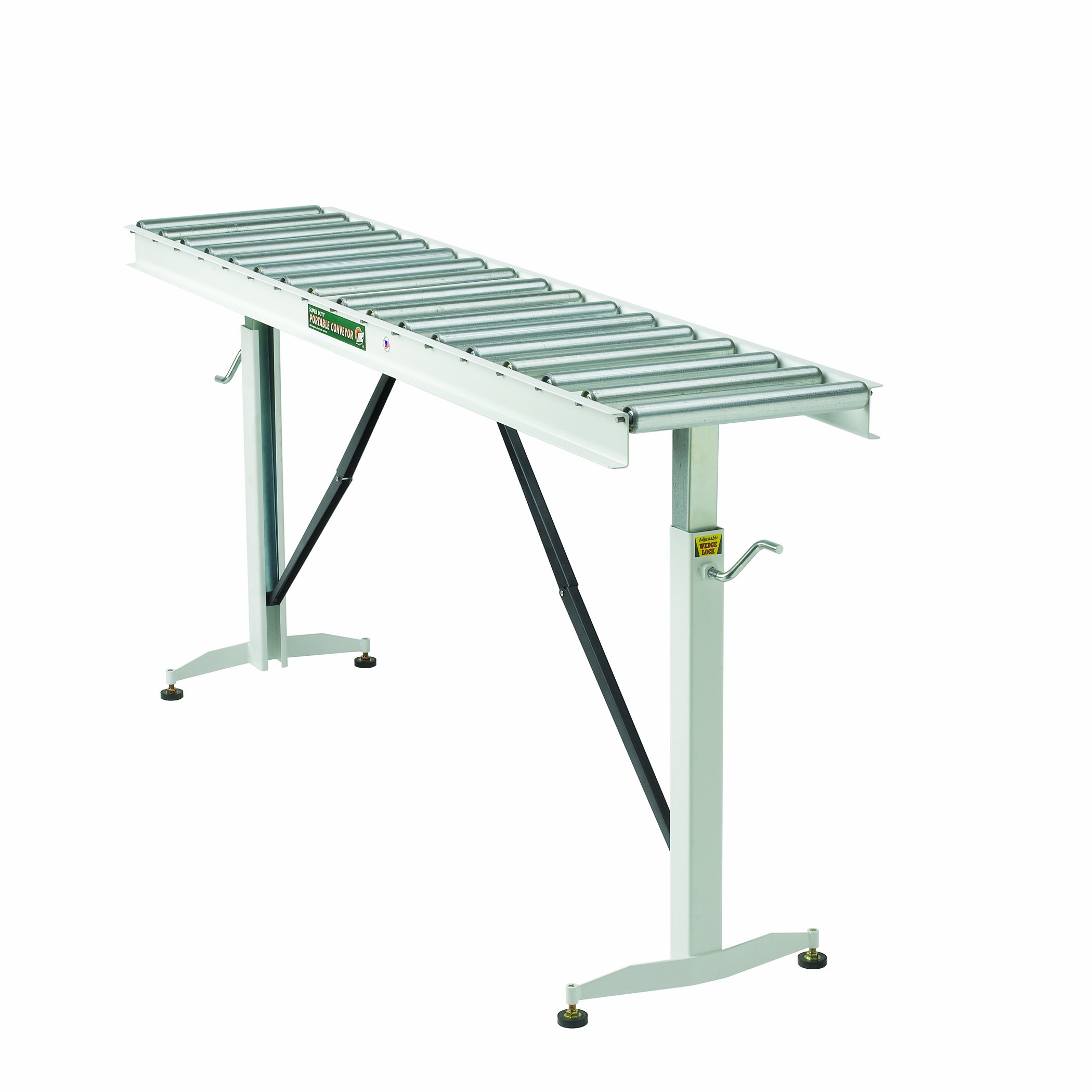 HTC HRT-70 Adjustable Folding Roller Conveyor Table 66-Inch length by ...