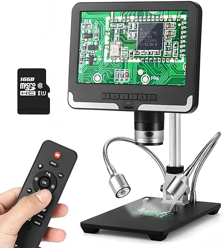 LCD Digital Microscope 7 in HD Screen 200X Magnification Zoom Camera ...