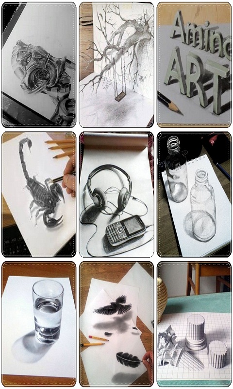 48+ Easy 3D Pencil Sketch Drawing Step By Step PNG – Drawing 3D Easy