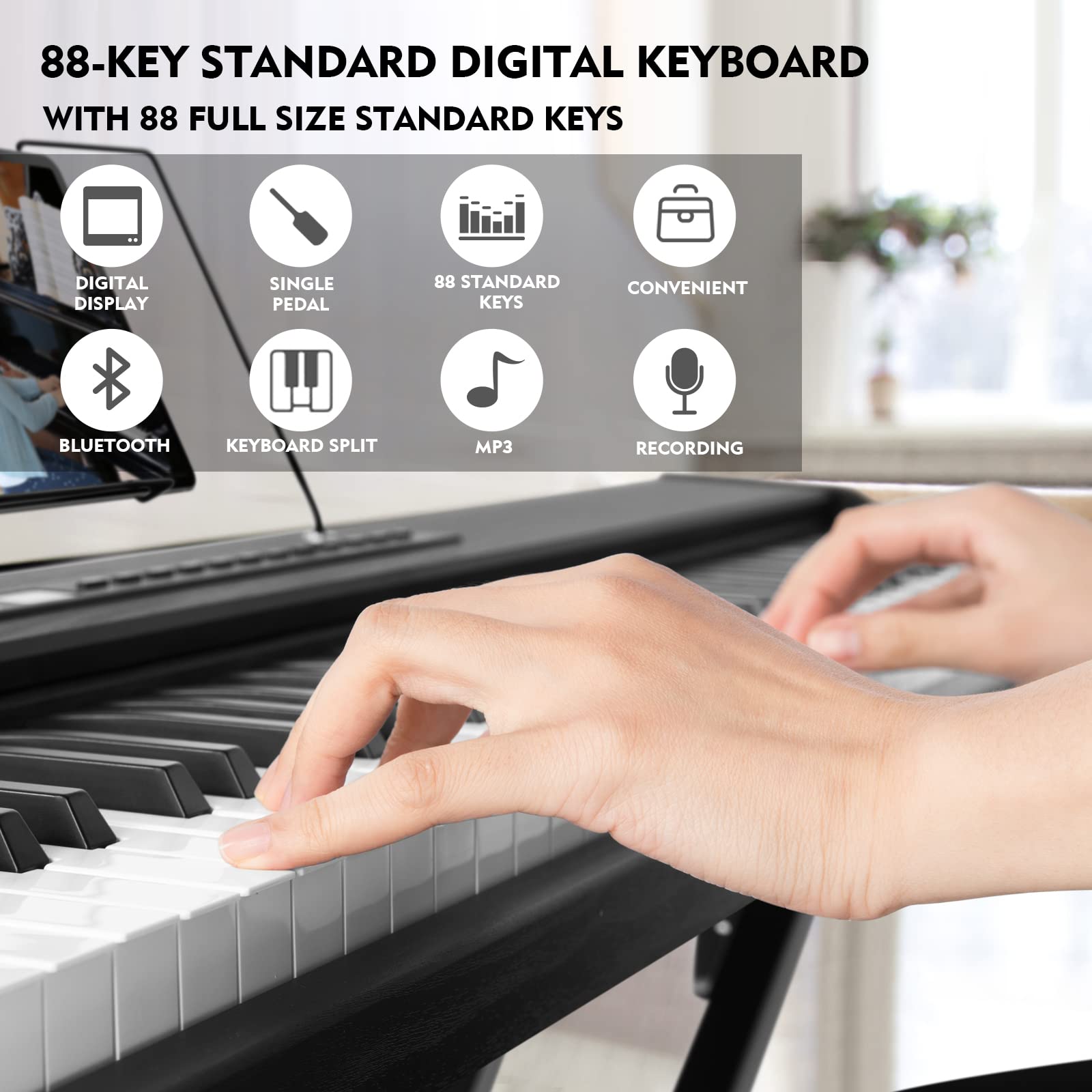 Mua MUSTAR Piano Keyboard 88 Key Weighted Keyboard, Digital Keyboard Piano 88 Keys Semi Weighted ...