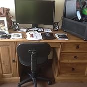 Corona Computer Desk in Distressed Waxed Pine: Amazon.co.uk: Kitchen & Home