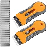 EHDIS Razor Blade Scraper 2 pcs Cooktop Scraper Handle Adhesive Scraper ...