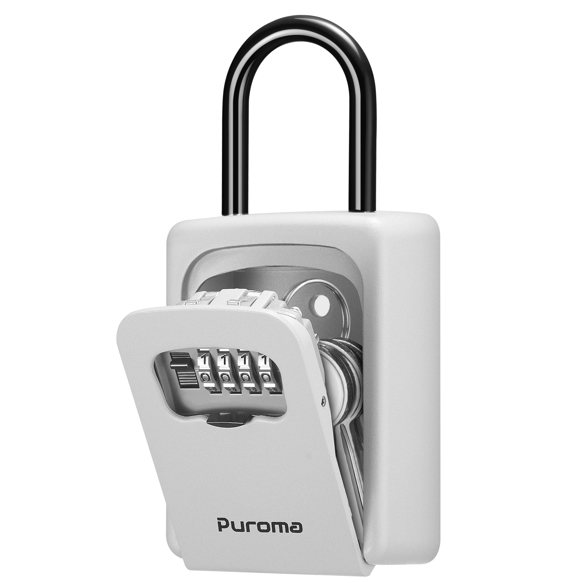 Puroma Lock Box, Large Key Lock Box Resettable Combination Code Lockbox ...