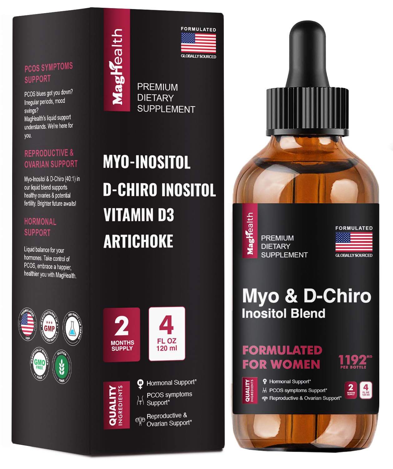 Mua Myo-Inositol & D-Chiro Inositol Supplement Liquid - 40:1 Ratio - 60 ...