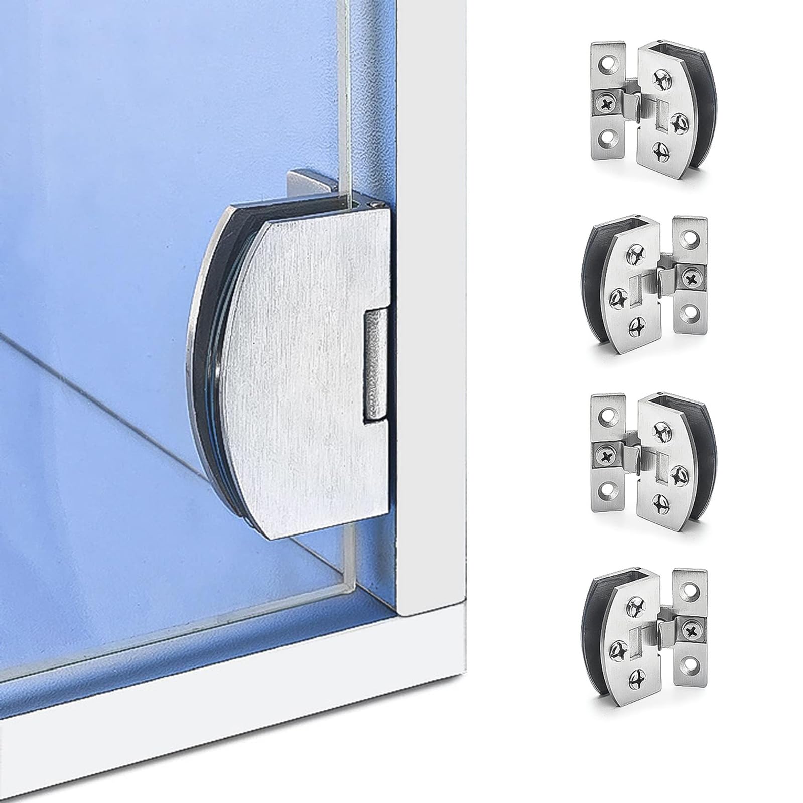 Mua 4 Pcs Glass Doors Hinge Cupboard Showcase Wine Cabinet Clamp Gate Hinges Cabinet Glass Hinge ...