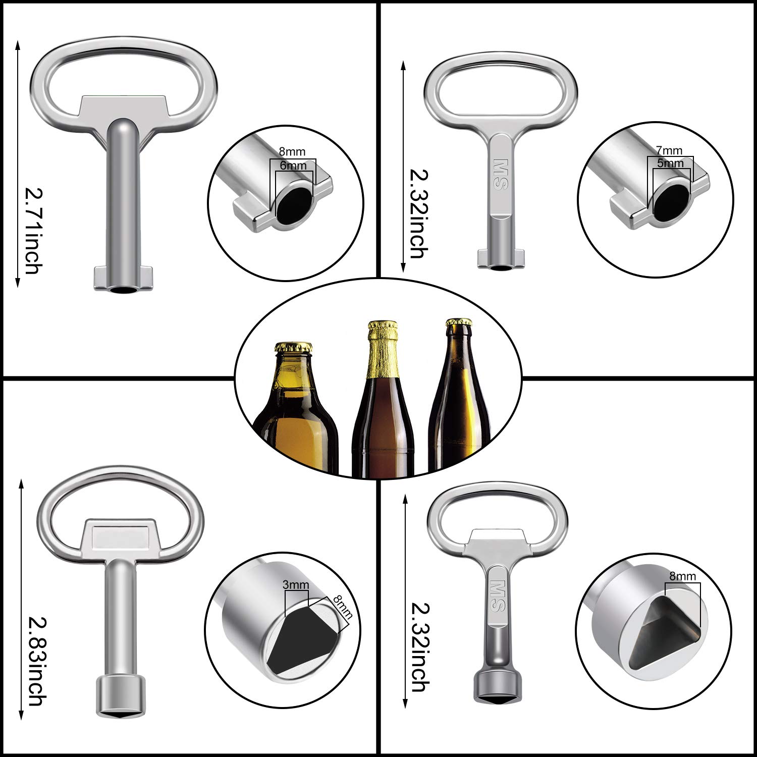 Mua Mudder 11 Pcs Multi Functional Utility Key Kit Plumbers Key 4 Ways ...