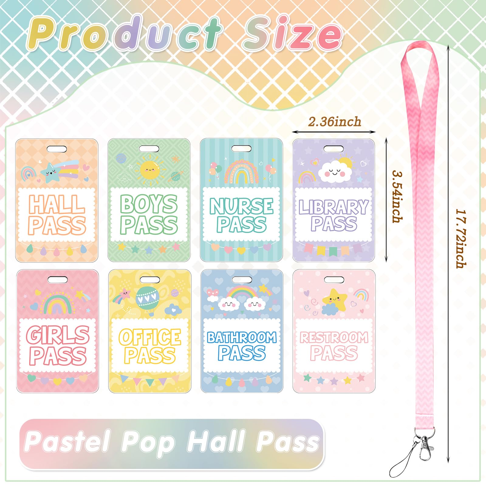 Mua 8 Sets Hall Lanyards Passes Classrooms Passes Set Unbreakable ...