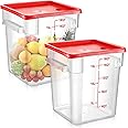 Amazon.com: Suclain 2 Pcs Square Food Storage Container Polycarbonate ...