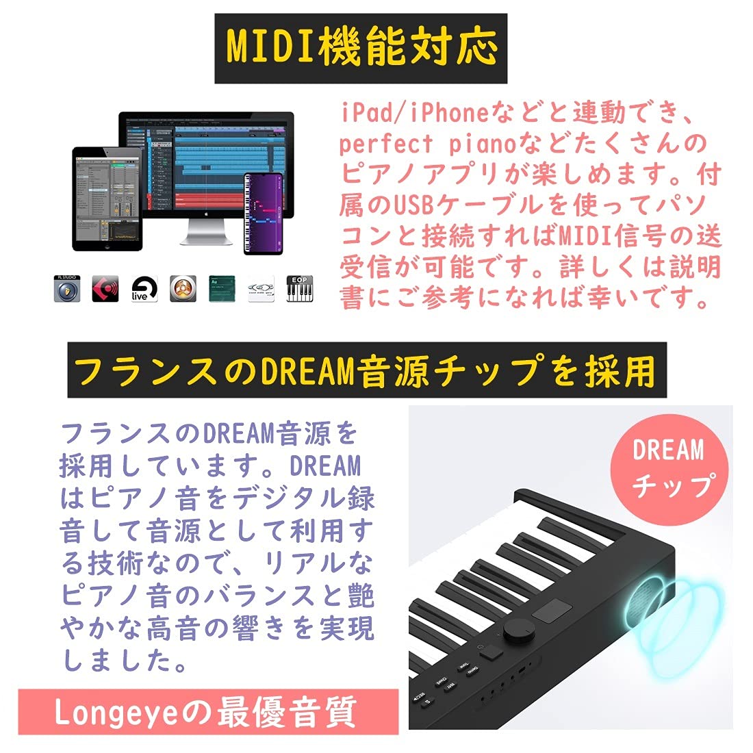 Mua Longeye Electronic Piano, 88 Keys, Foldable, Rechargeable, Same Key ...