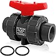 Amazon.com: UPVC 1" NPT Ball Valve, DN25 PVC True Union Full Flow, ASTM EPDM O-ring, 1 inch ...
