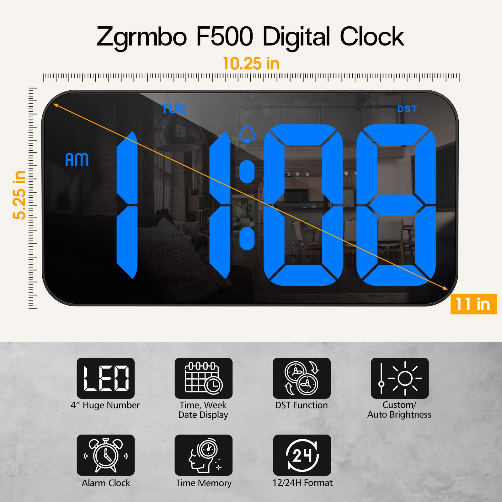 Mua Zgrmbo Digital Wall Clock with 4" Huge Clear Digits - Digital Clock ...
