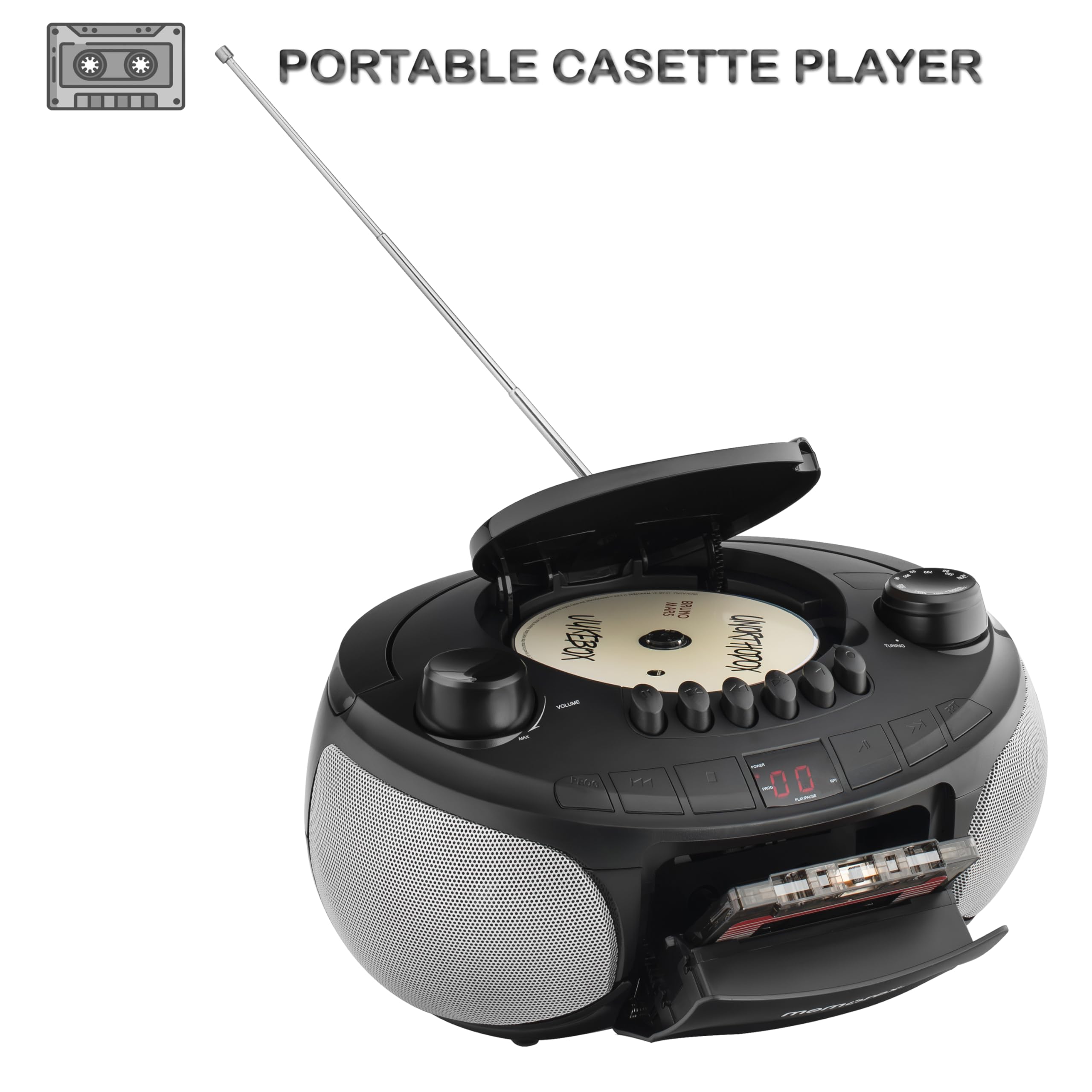 Memorex AM/FM Top Loading CD Player | Portable Stereo With Programmable ...