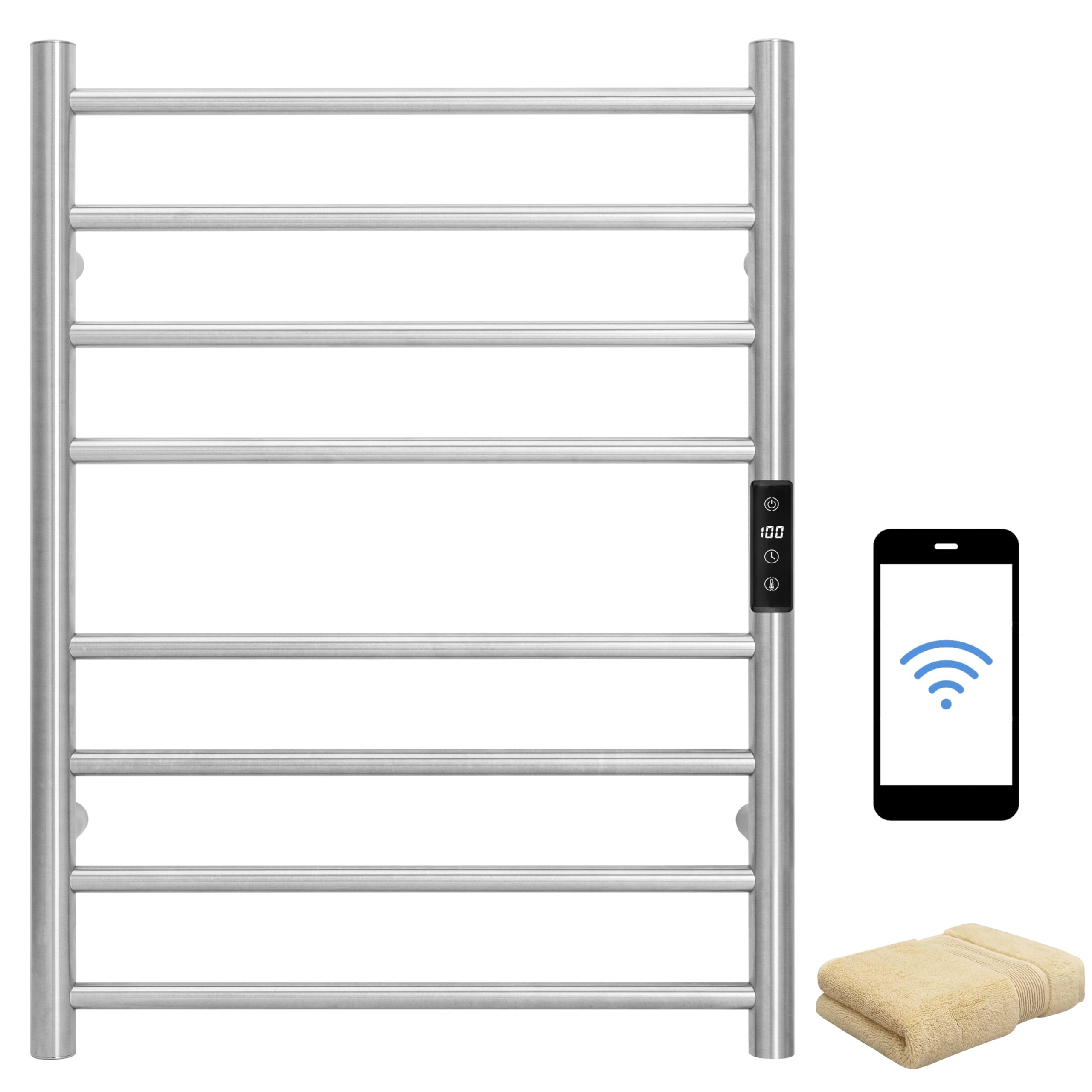KEG Smart WiFi Towel Warmer Wall Mounted with Built-in Timer and ...