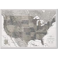Amazon.com: USA Map Pin Board Poster | US Pin Map for travellers ...