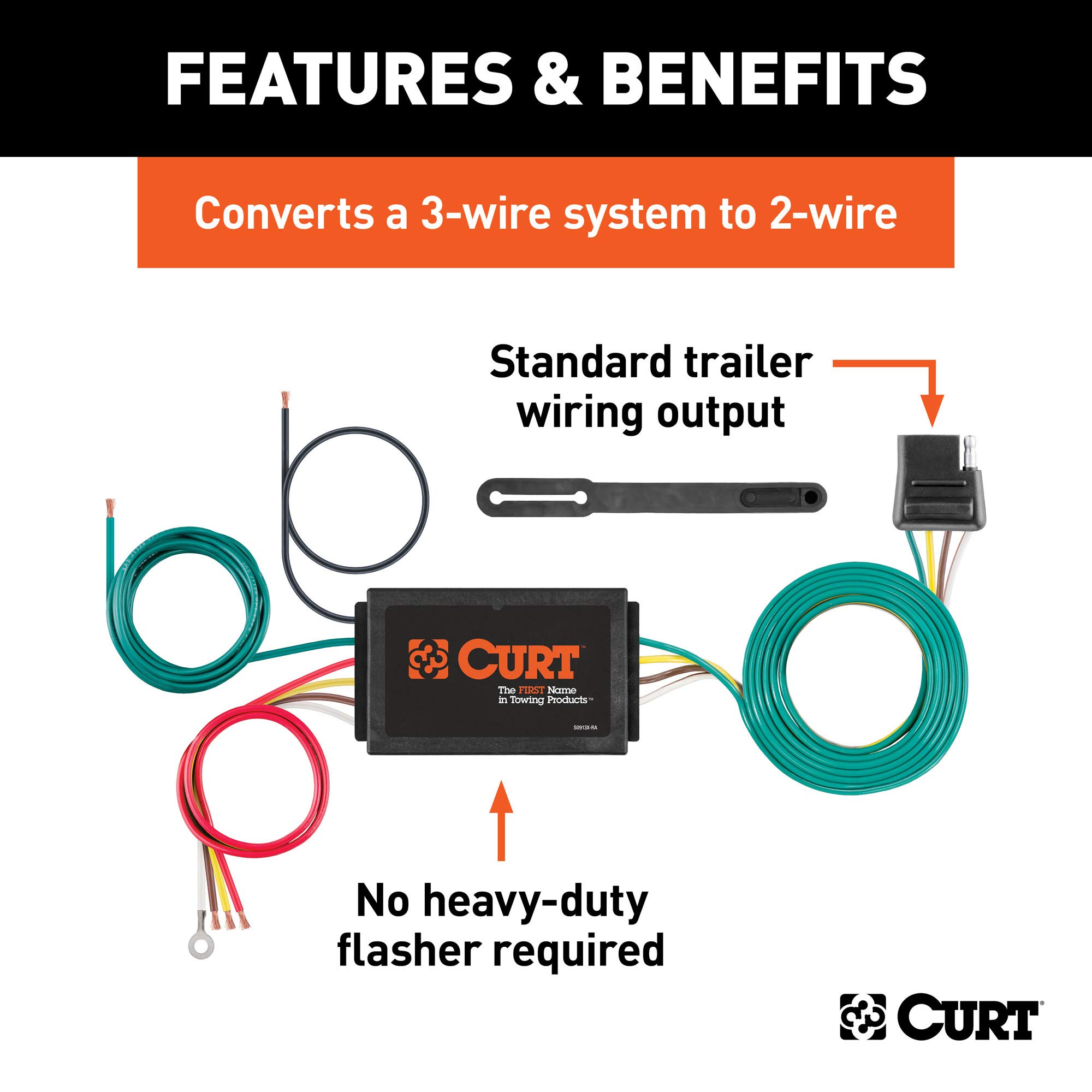 Mua CURT 56187 Powered 3-to-2-Wire Splice-in Trailer Tail Light ...